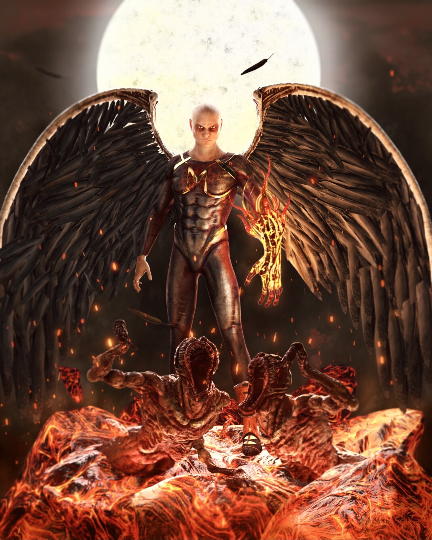 ArtStation - PORTRAIT DEMON MILTON print