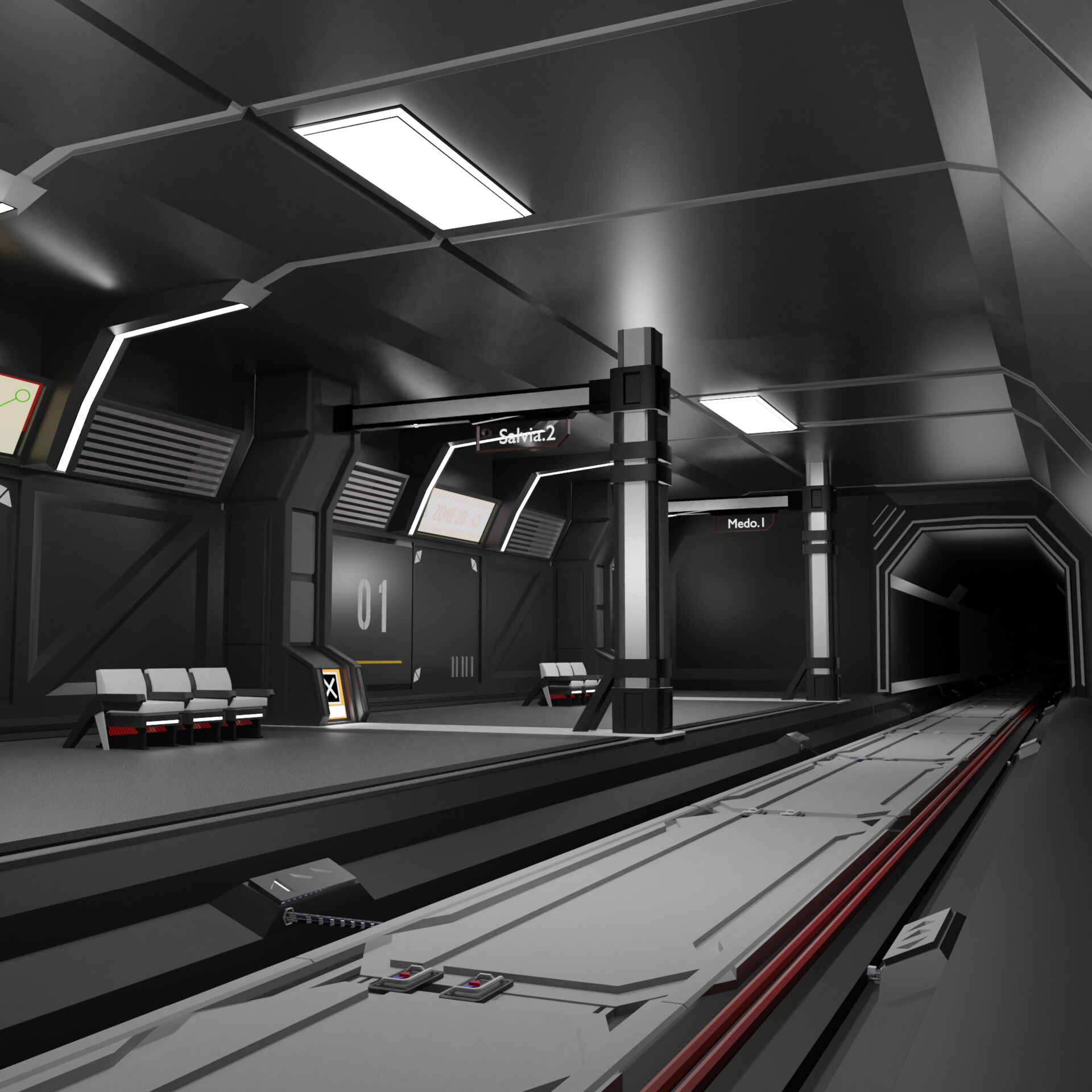 ArtStation - Sci fi Subway scene