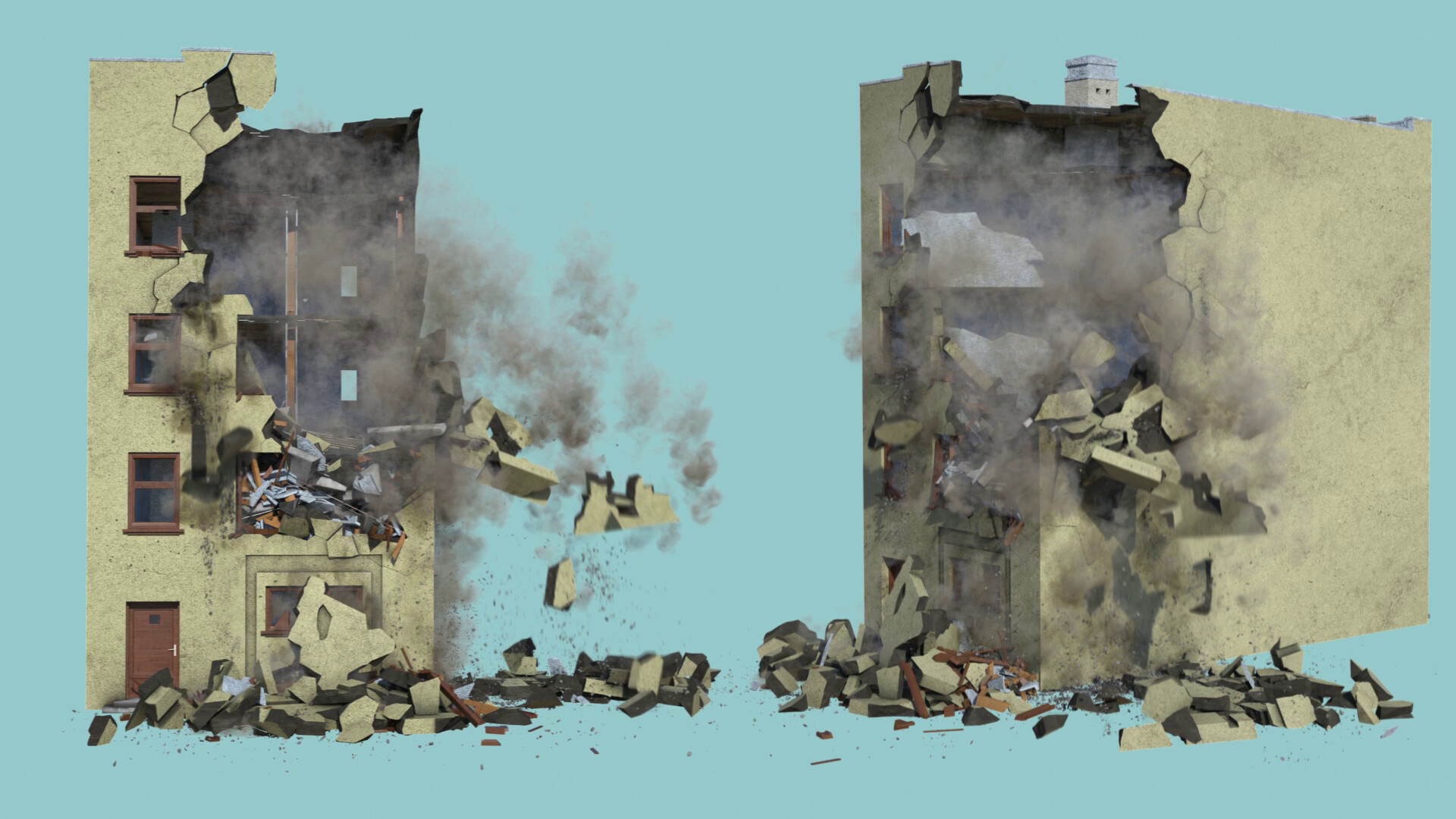 ArtStation - Part of a Building Collapsing