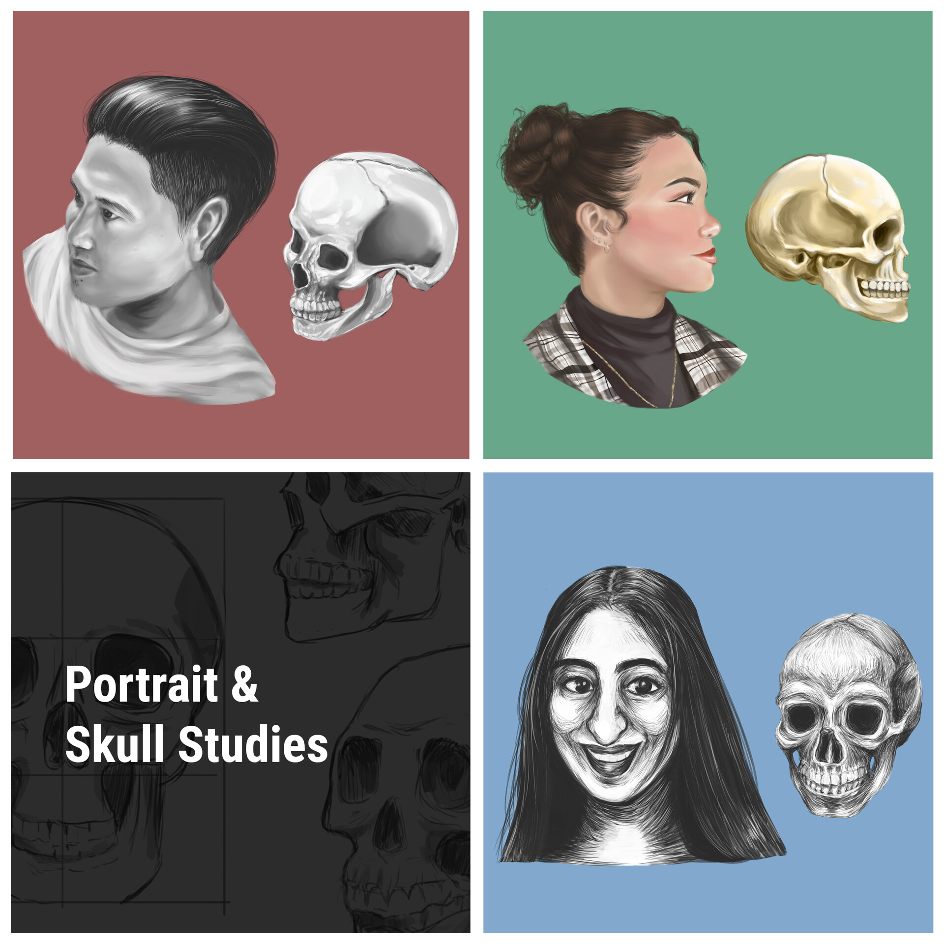 ArtStation - Portrait & Skull Studies, Digital Illustration