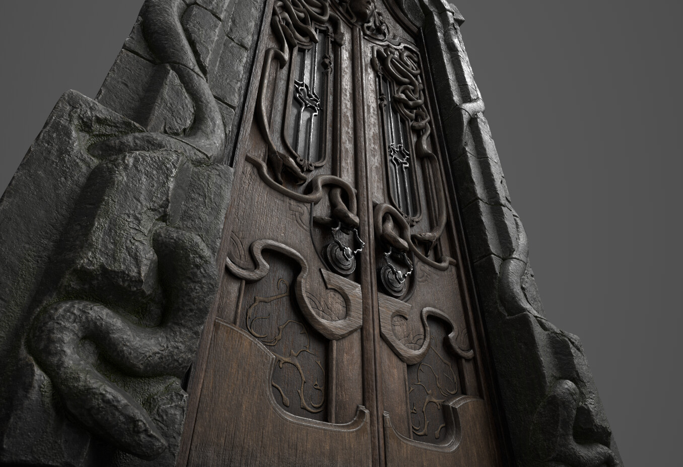 ArtStation - Medusa snake door