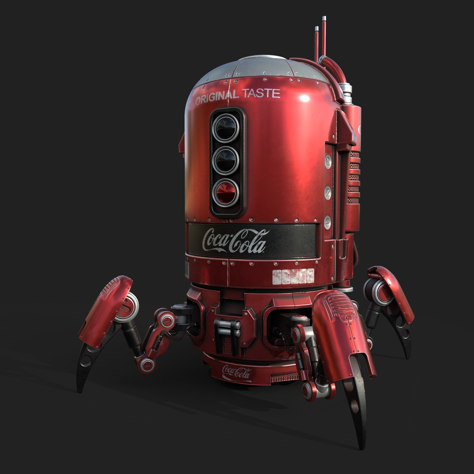 ArtStation - Coca Cola Spiderbot - Substance Painter Practice