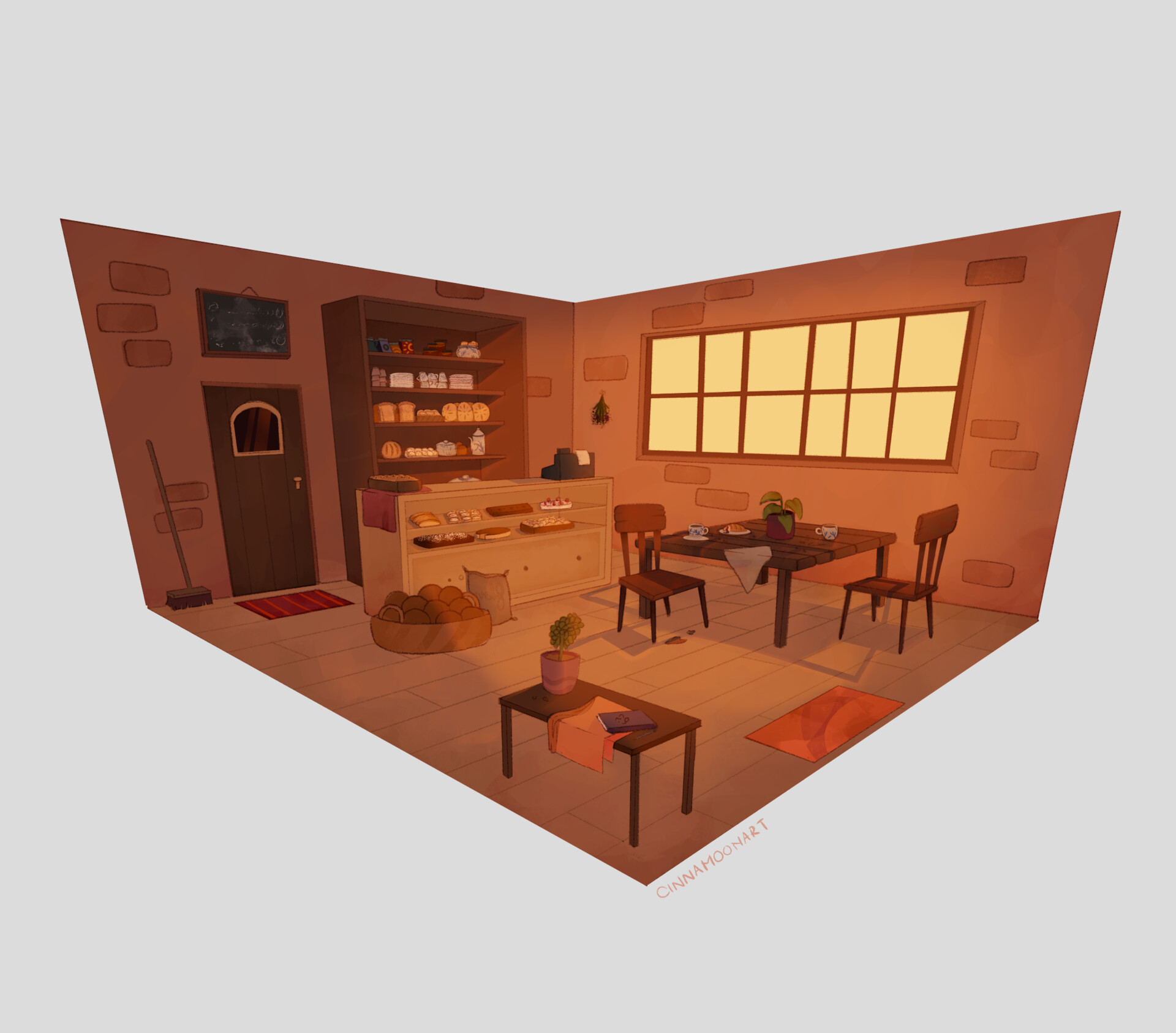 ArtStation - Cozy Cafeteria