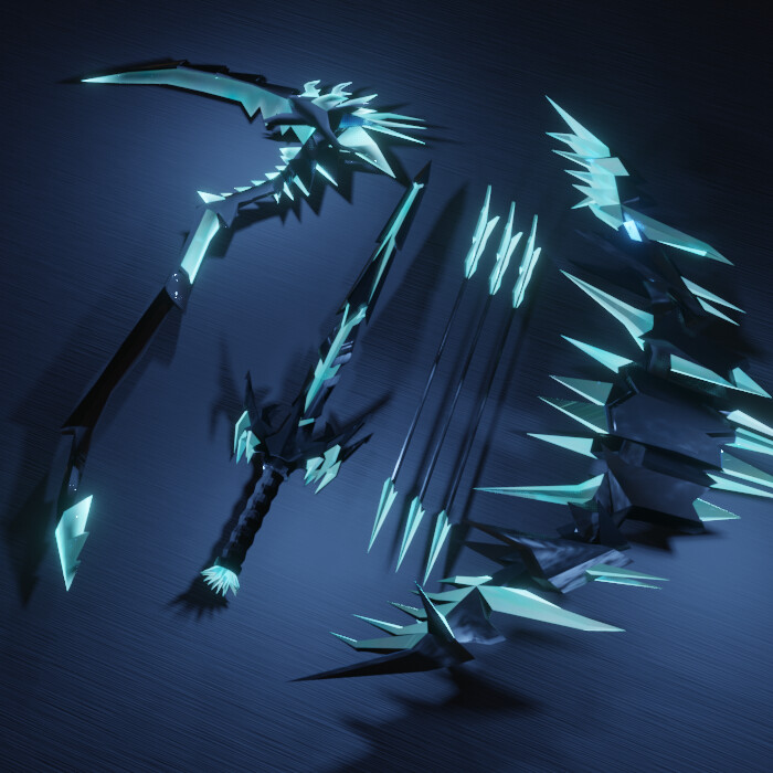ArtStation - Black Steel Ice Weapons