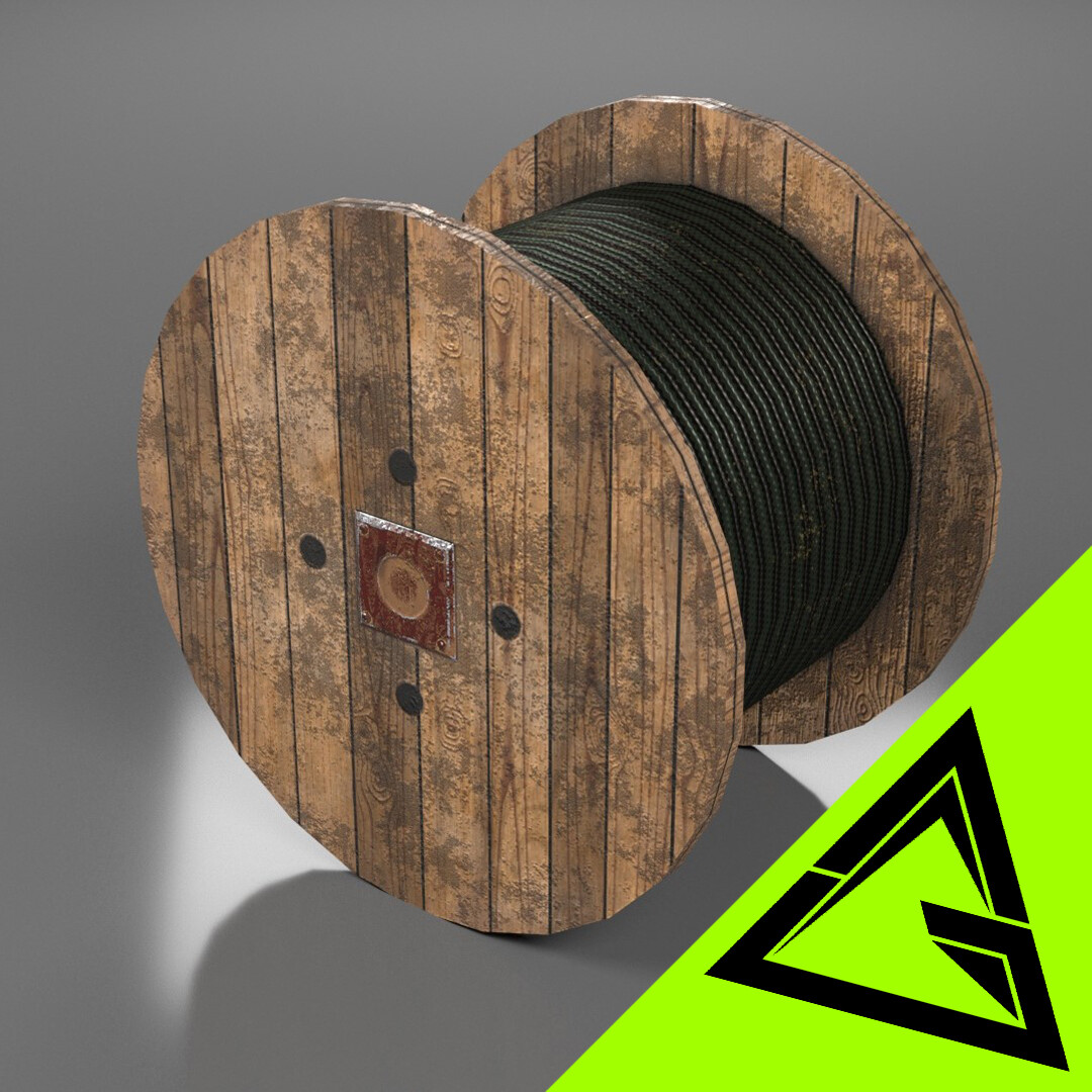 ArtStation - Wire Spool (My low poly approach)