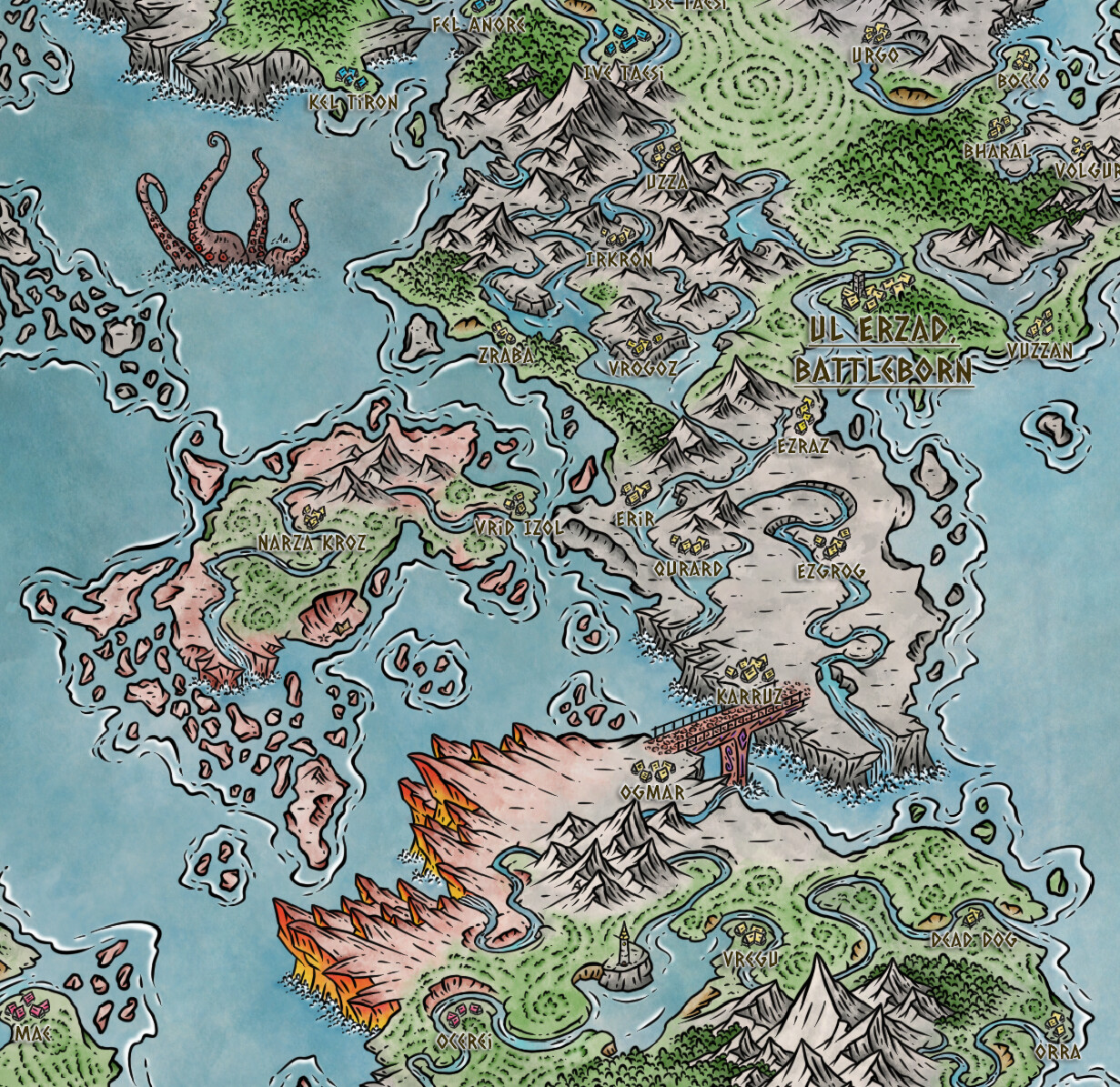 ArtStation - Partial map of my D&D world - Vael Vaenar