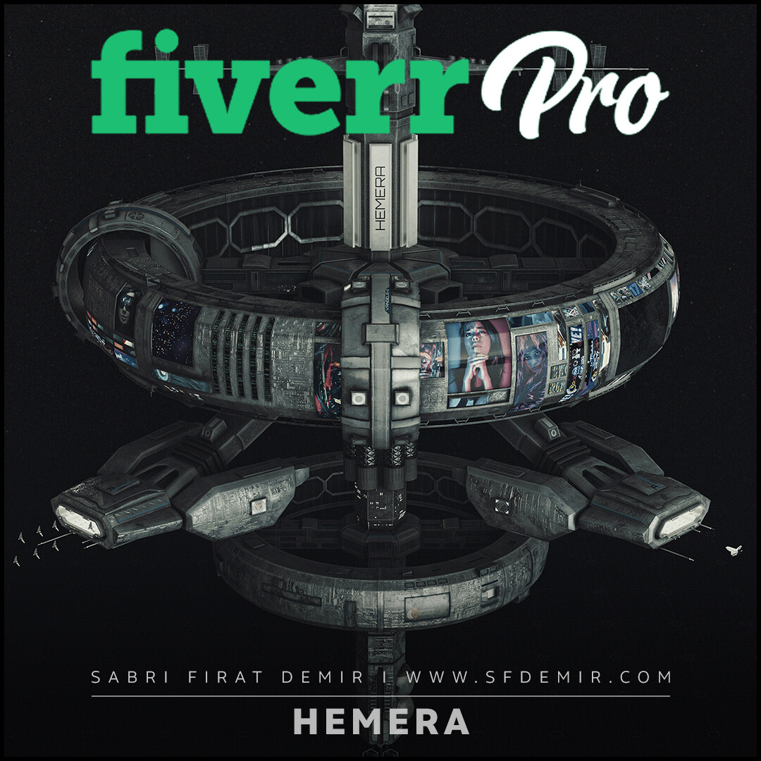 ArtStation - Hemera Space Station 3D Model - 60 UDIM Unwrap Map - 4K PBR Materials Low Polygon ...