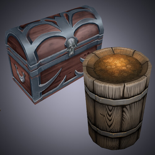 ArtStation - Chest and Barrel