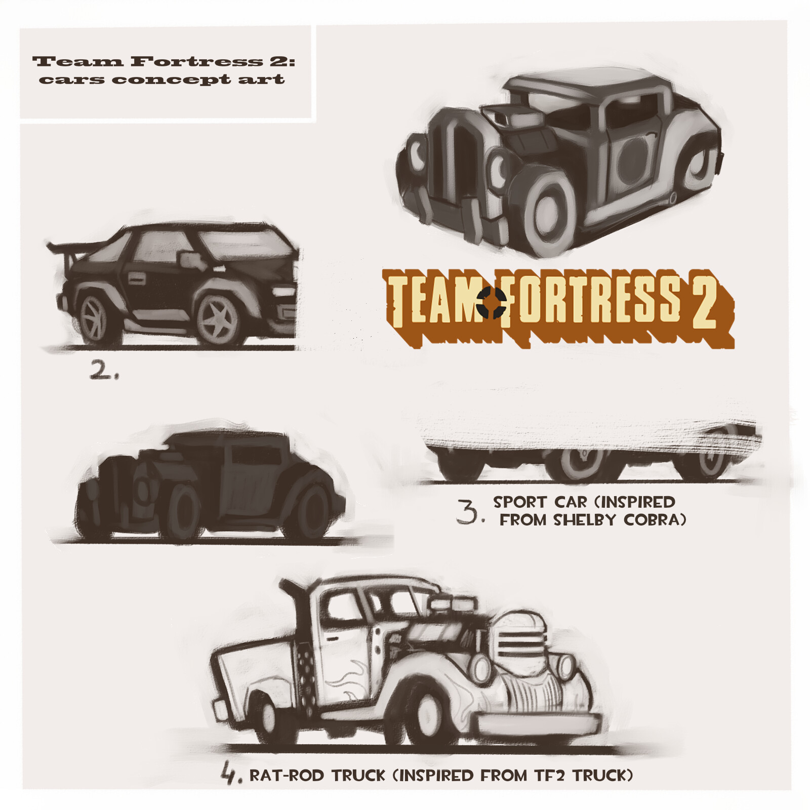 ArtStation - Tf2 cars concept work