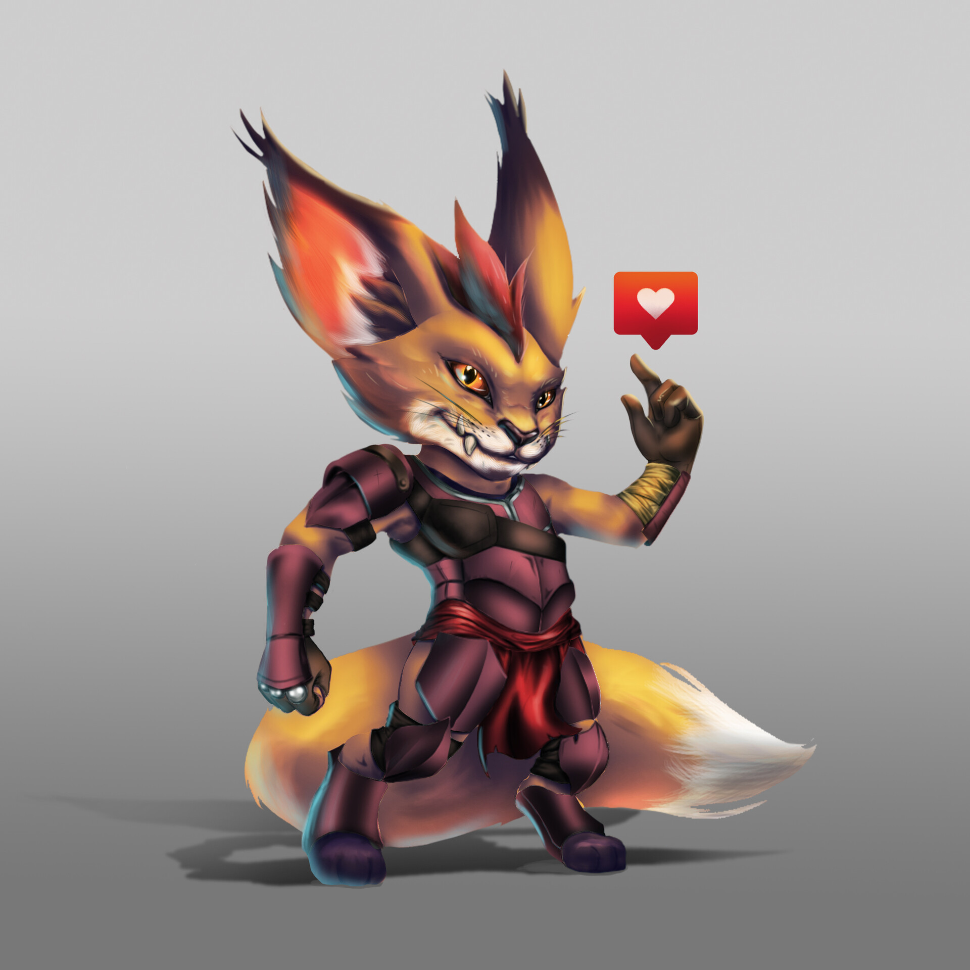 ArtStation - Illustration: Kitsune Warrior