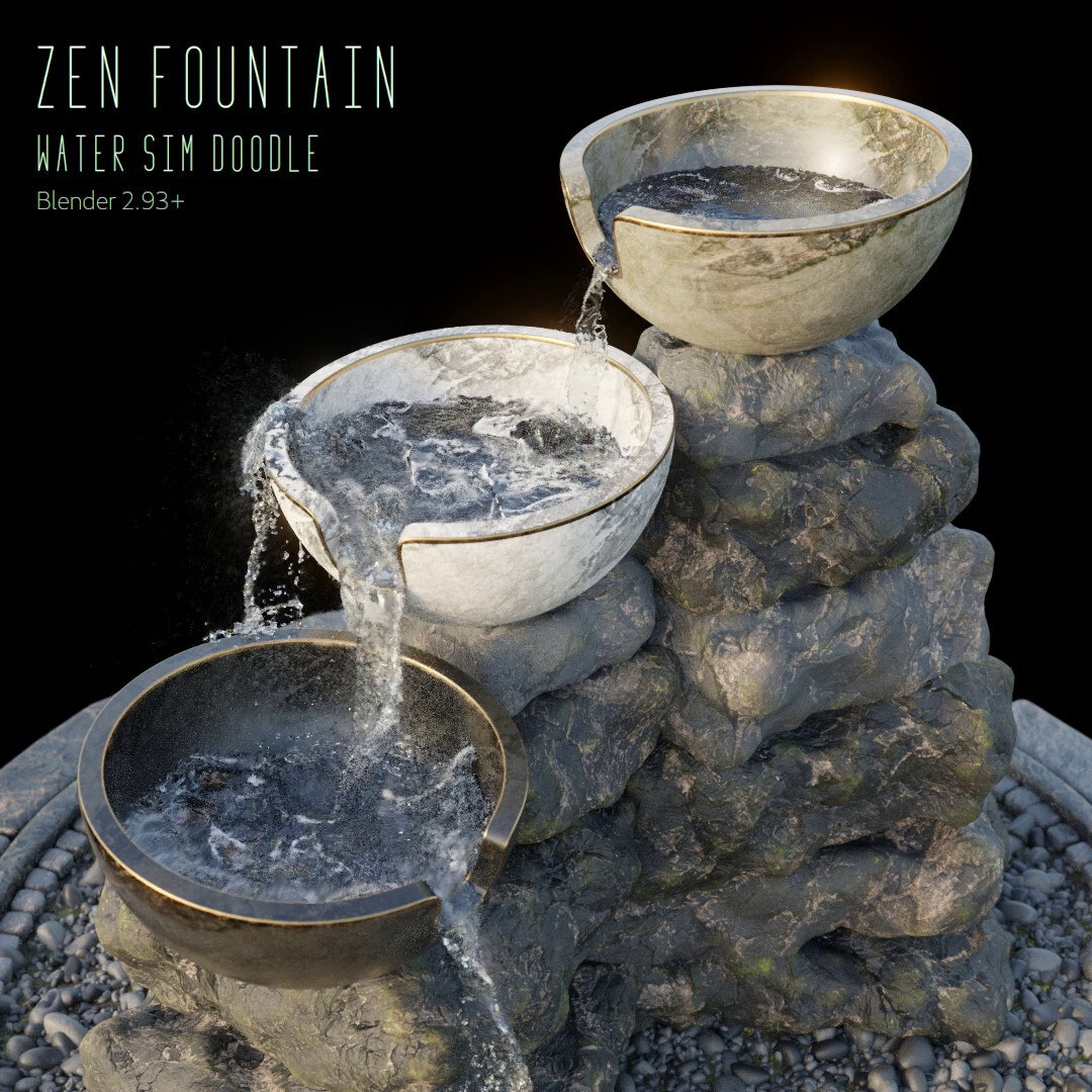 ArtStation - Zen Fountain (Water Sim Doodle)