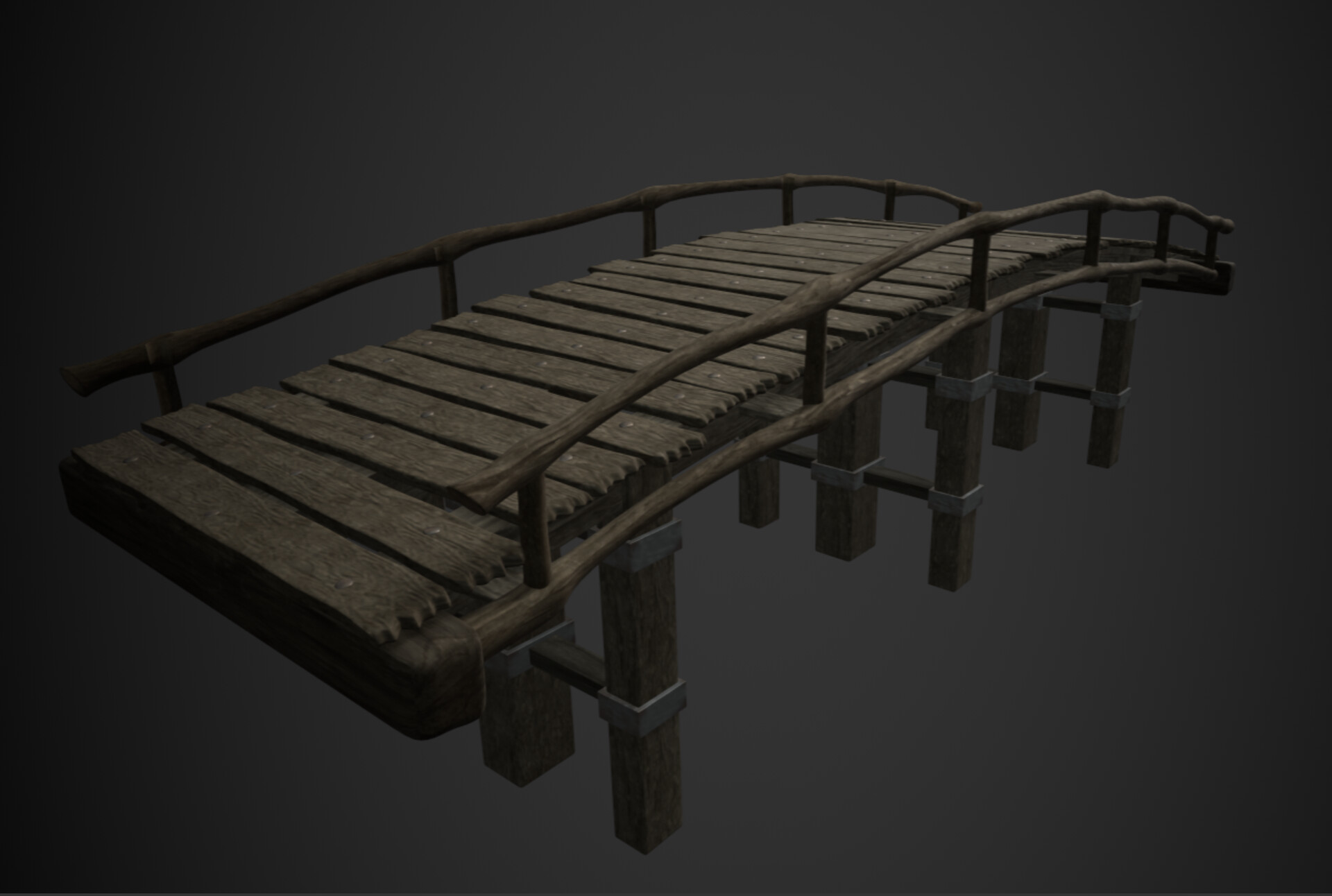 ArtStation - Wooden Bridge for lakes 3D Model