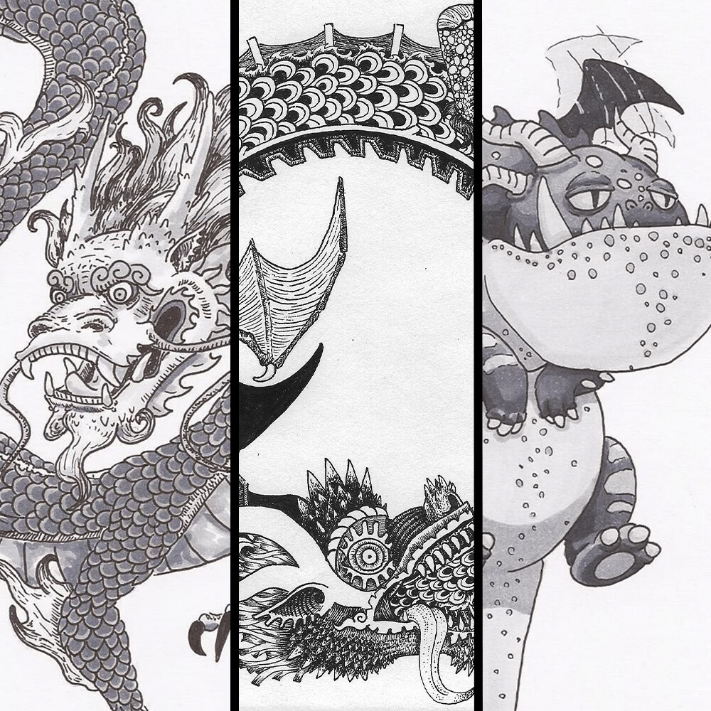 ArtStation - Dragons - Ink