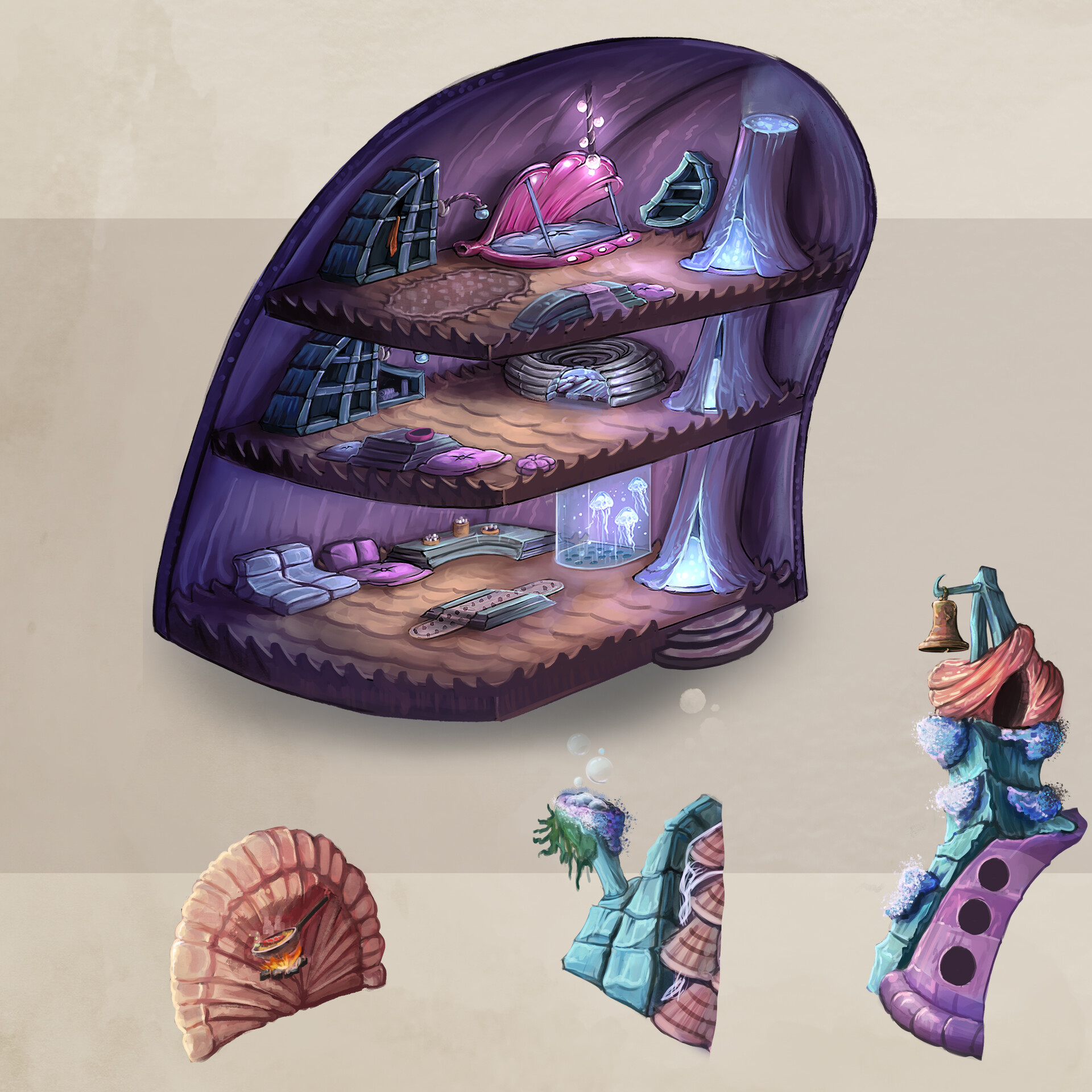 ArtStation - Environment Building Concepts: Undersea Structures