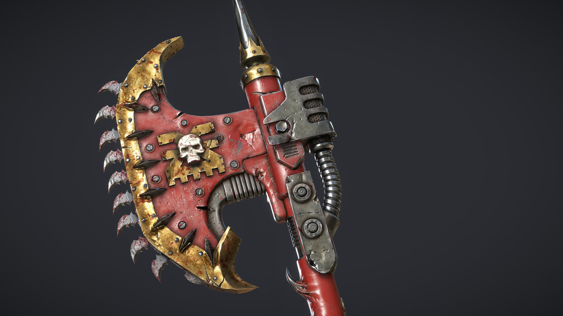 ArtStation - Warhammer 40k Chaos space marine chainaxe