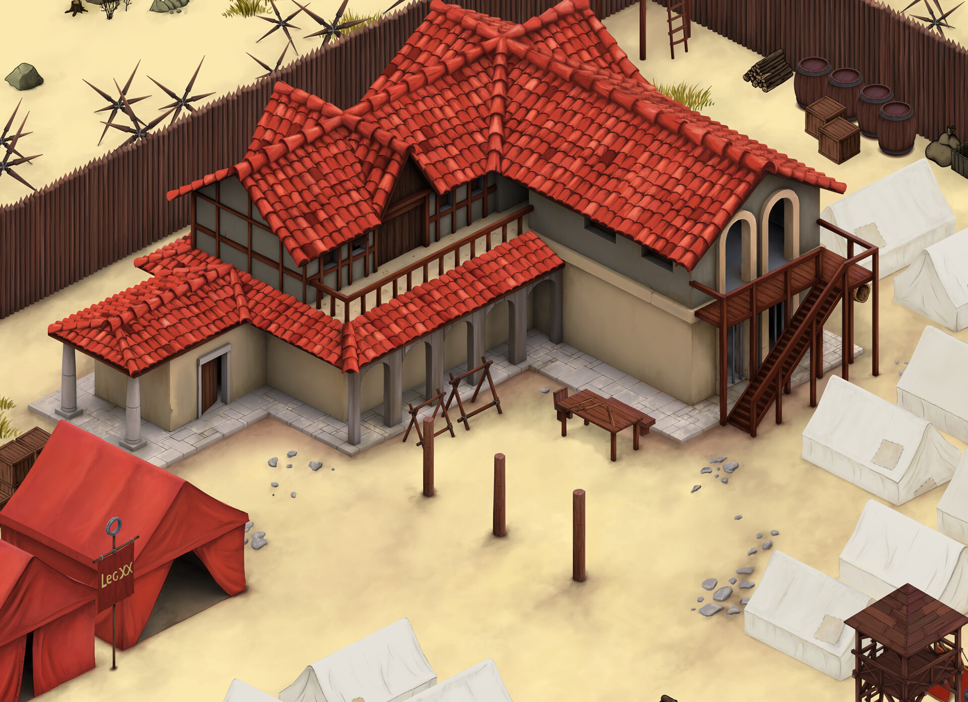 ArtStation - asset building / roman training camp