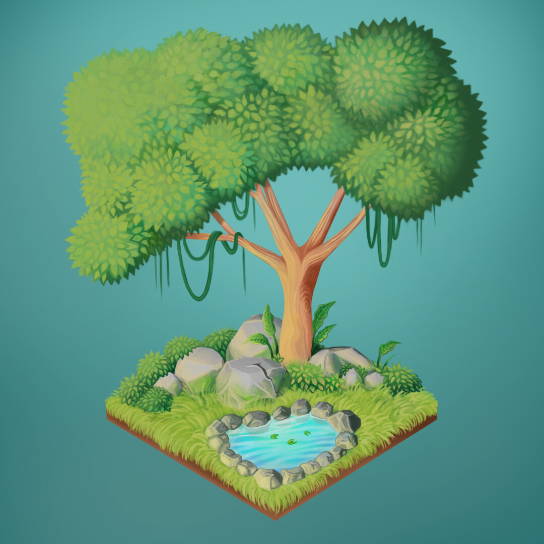 ArtStation - Isometric Tree Design