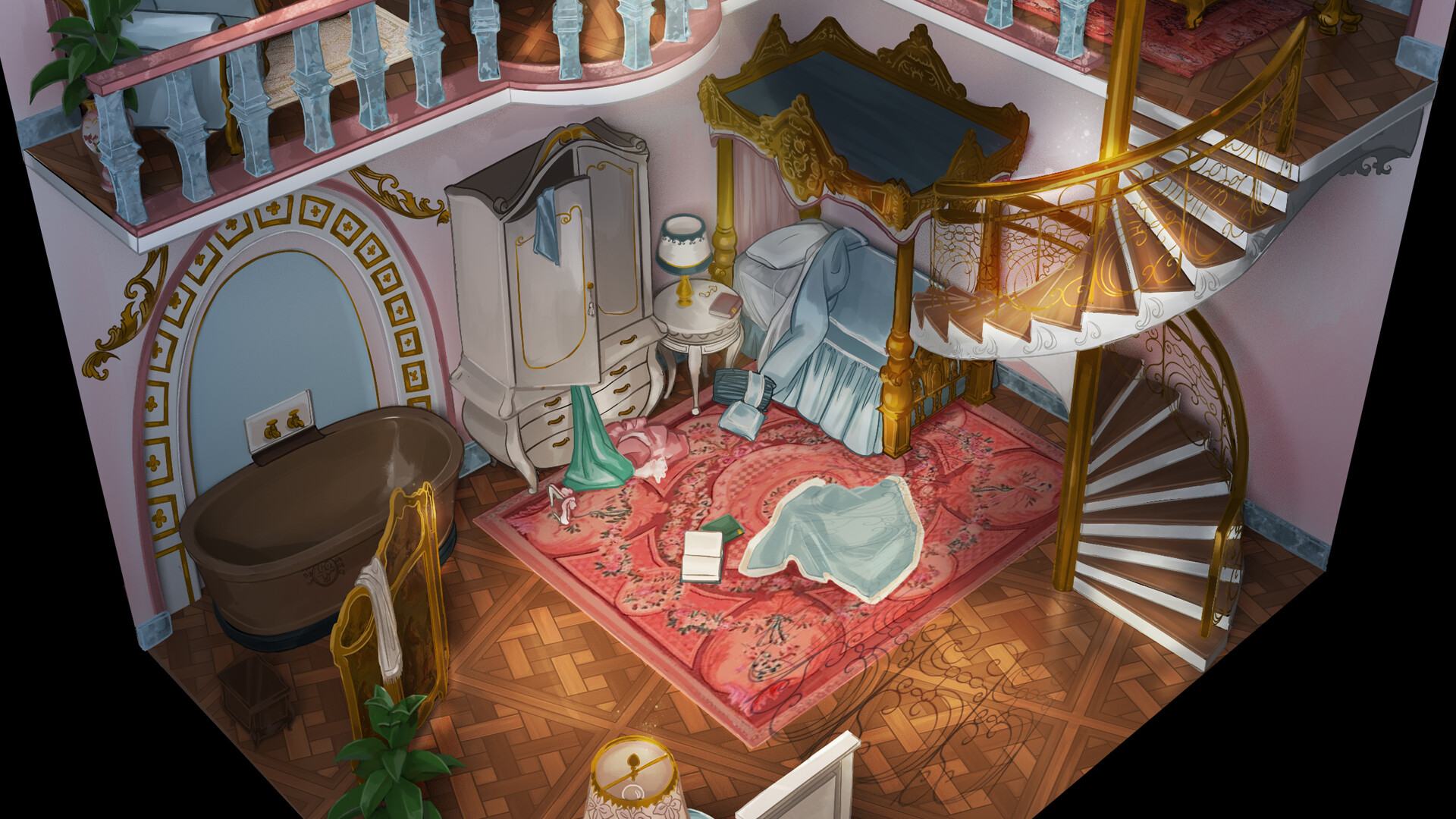 ArtStation - Rococo Rampion : Rapunzel's Room