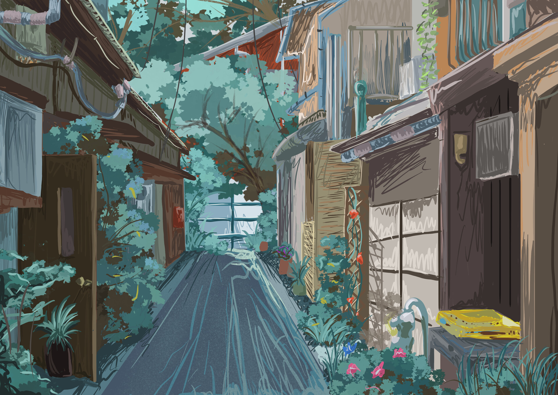 ArtStation - japanese alleyway