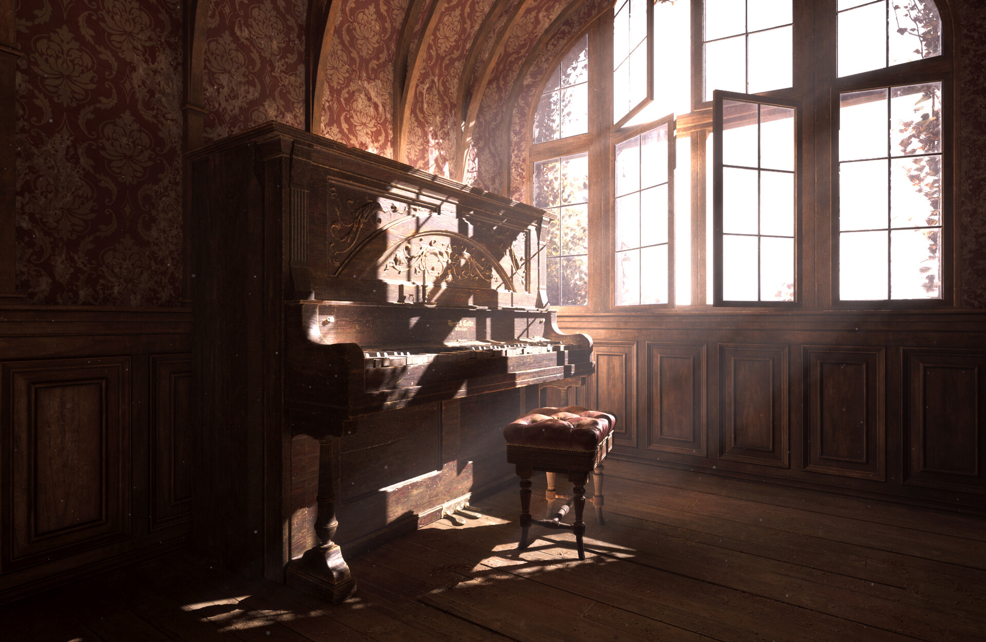 ArtStation - Old Victorian Piano Nook | UE5