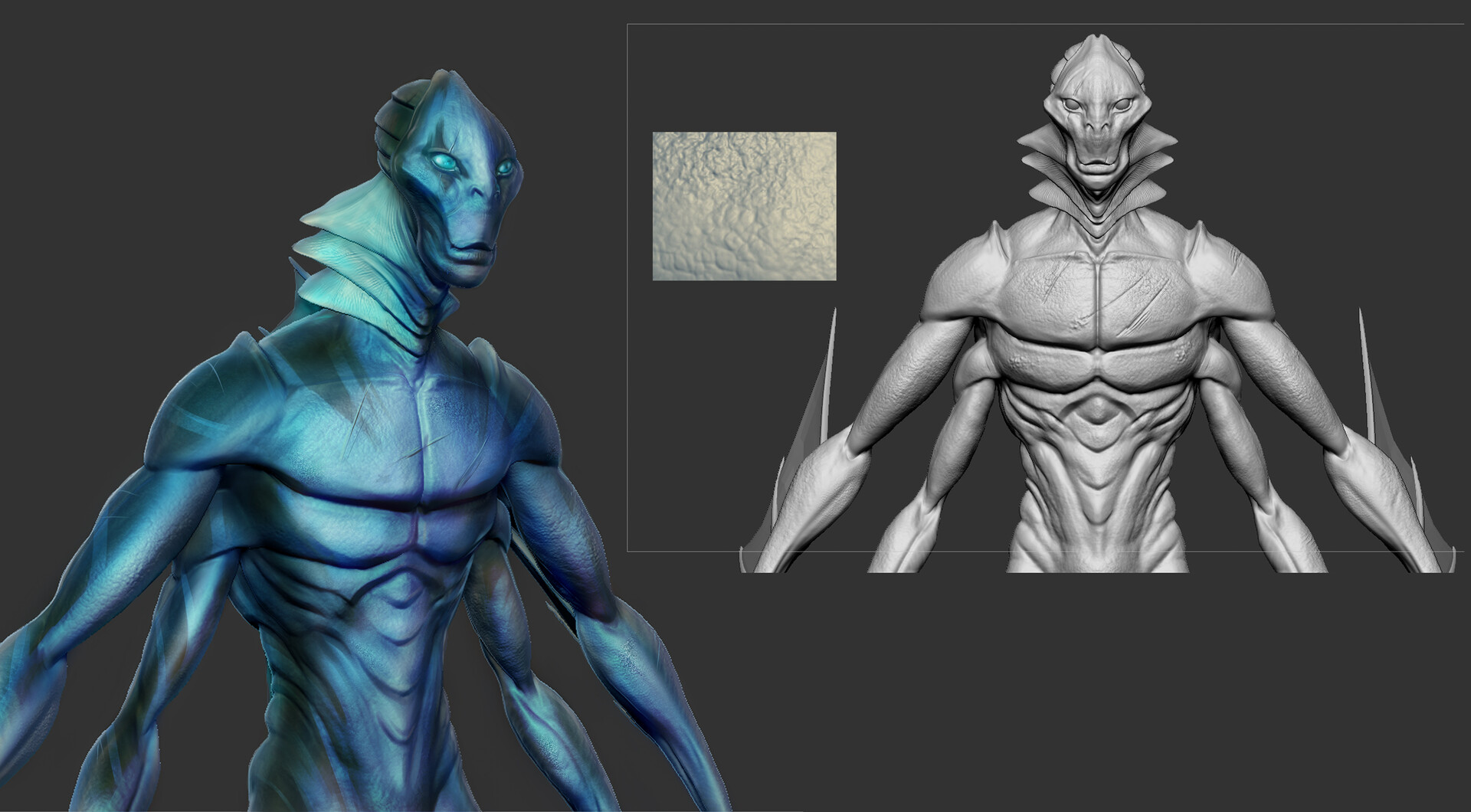 ArtStation - fishman final render (overerpaint)