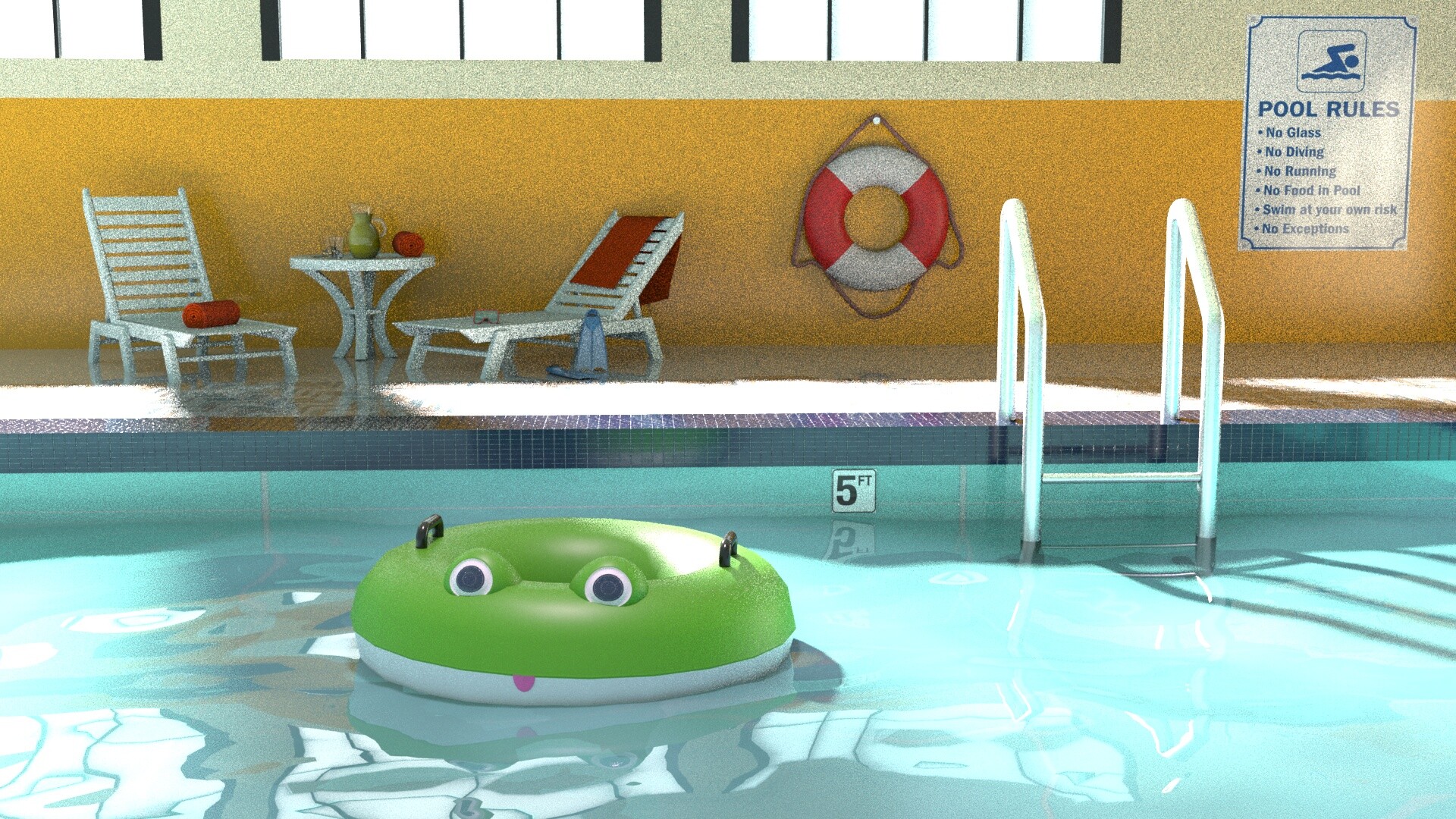 ArtStation - Poolside morning