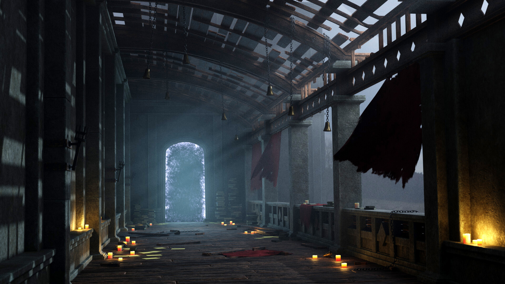 ArtStation - Soundless - Boss Room Entrance (Dark Souls Inspired)