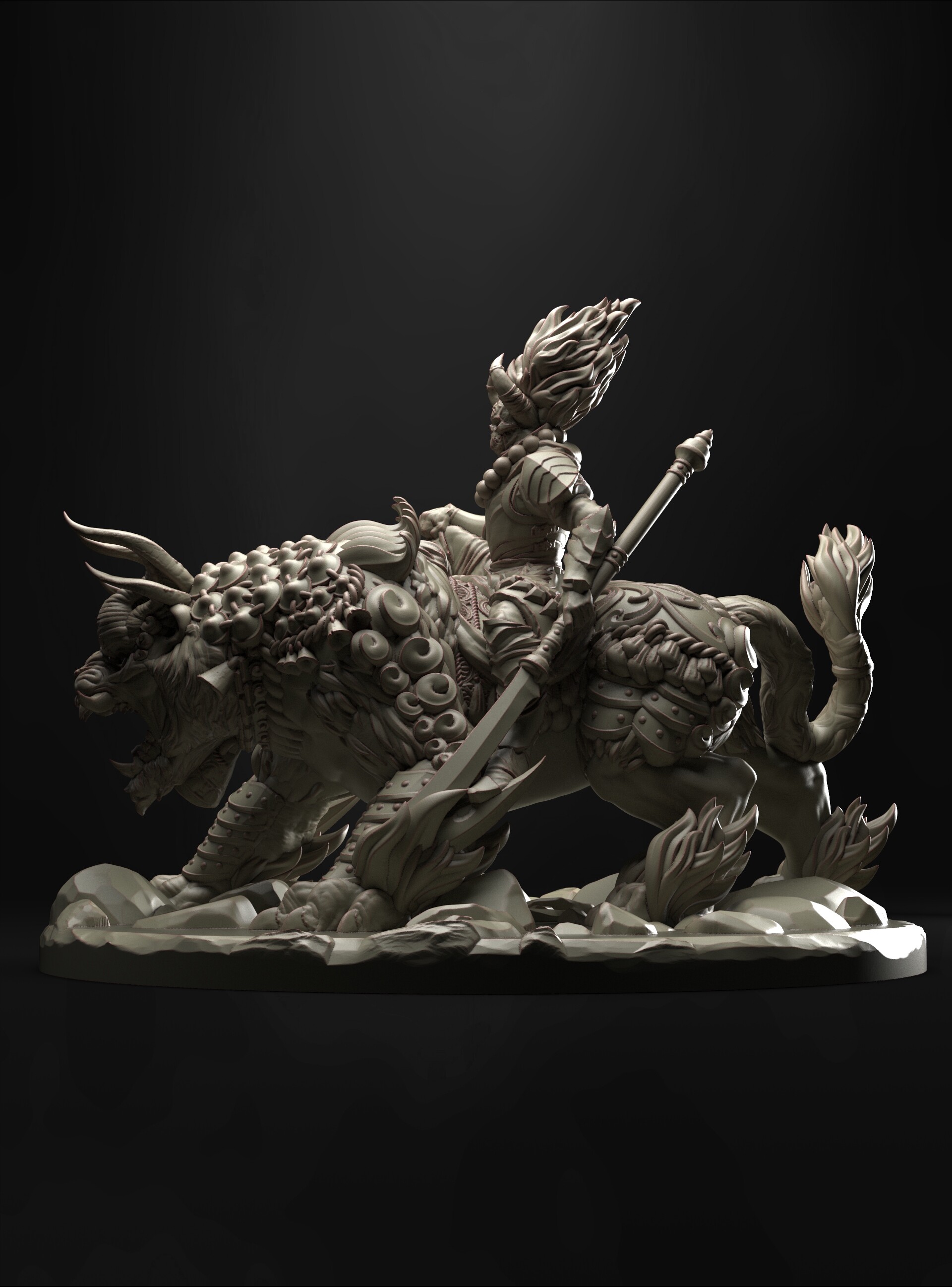 ArtStation - Dark Spirit Tiger Rider