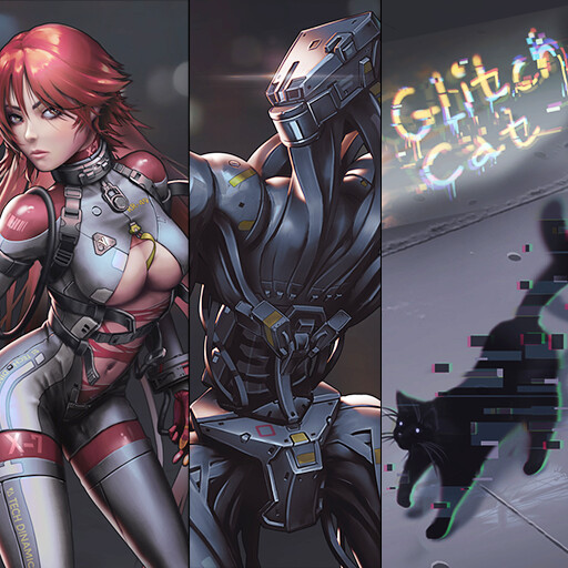 ArtStation - Glitch Cat /ᐠ｡ꞈ｡ᐟ\