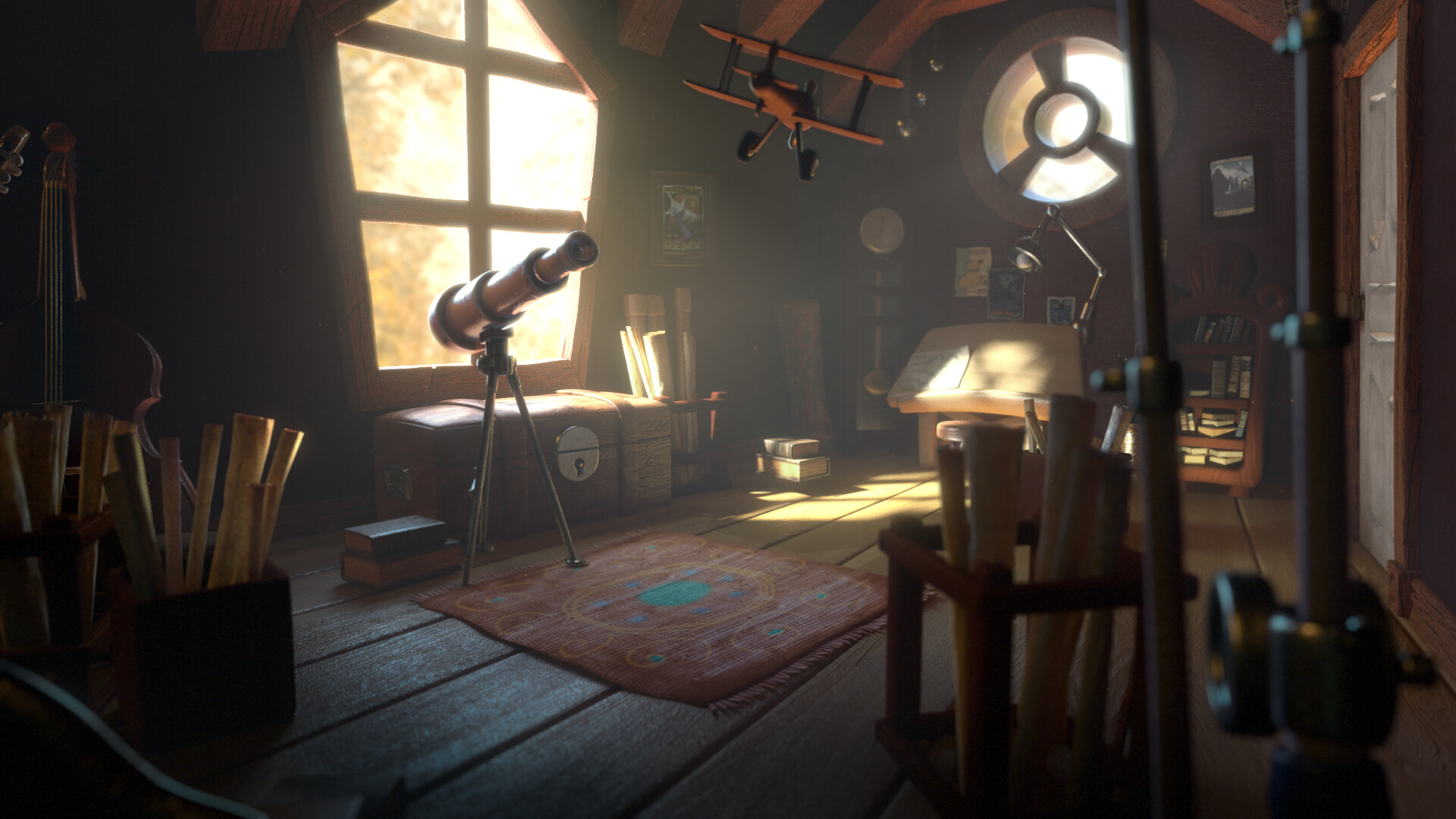 ArtStation - Attic Lighting Study