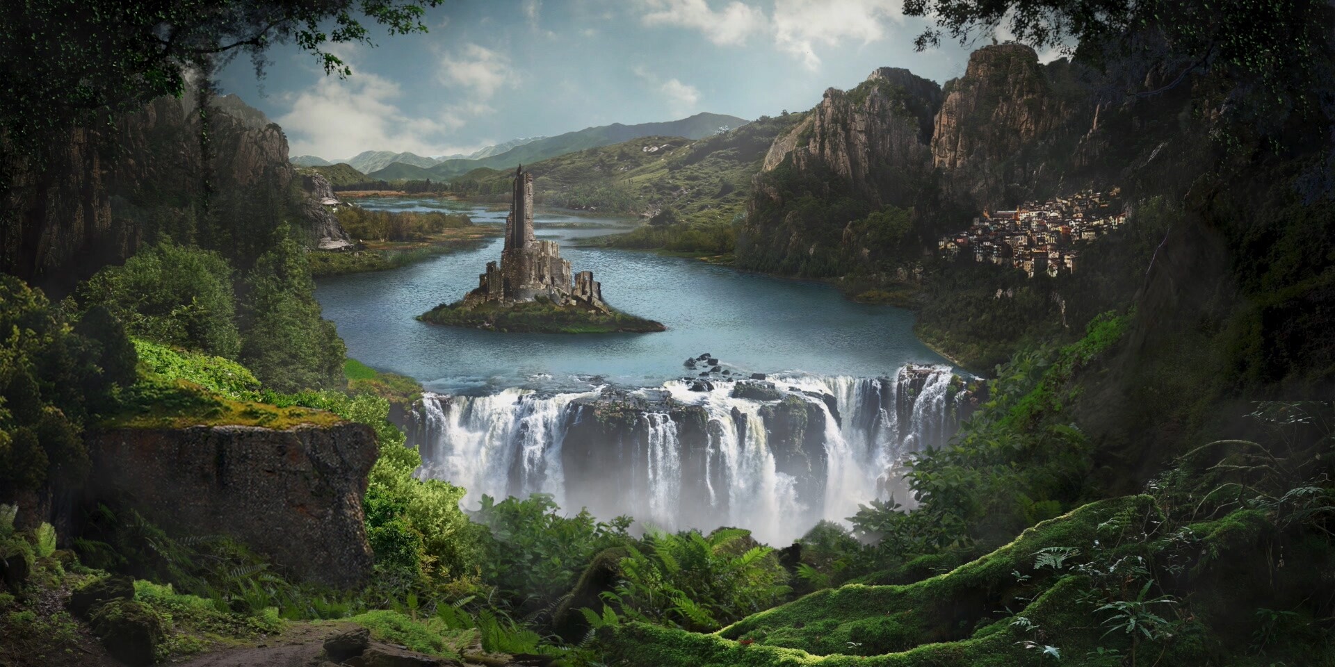 ArtStation - [Matte Painting] Waterfall