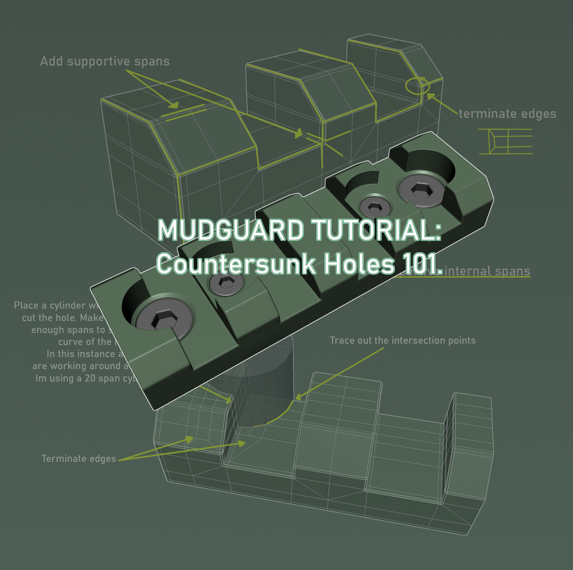 ArtStation - MUDGUARD TUTORIAL: COUNTERSUNK HOLES 101