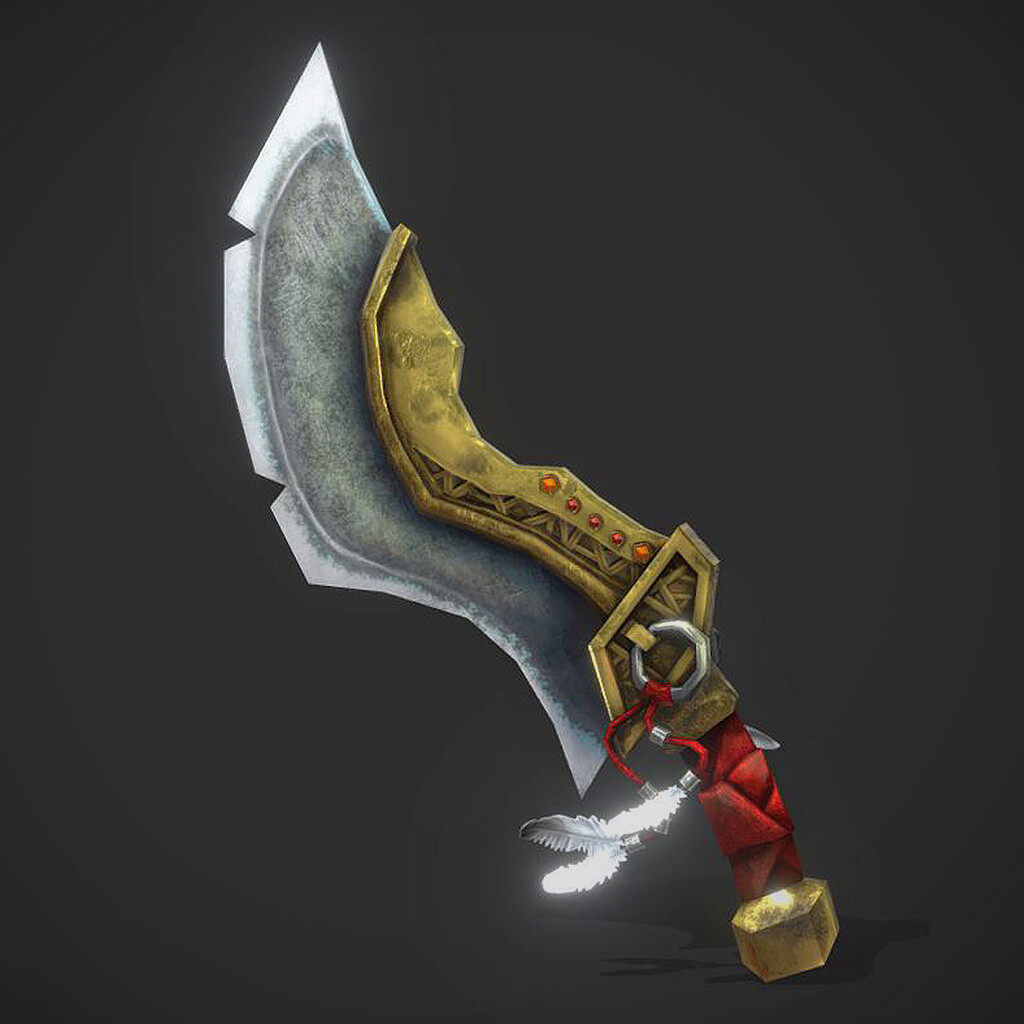ArtStation - Low/mid Poly Curved Blade Stylised Sword