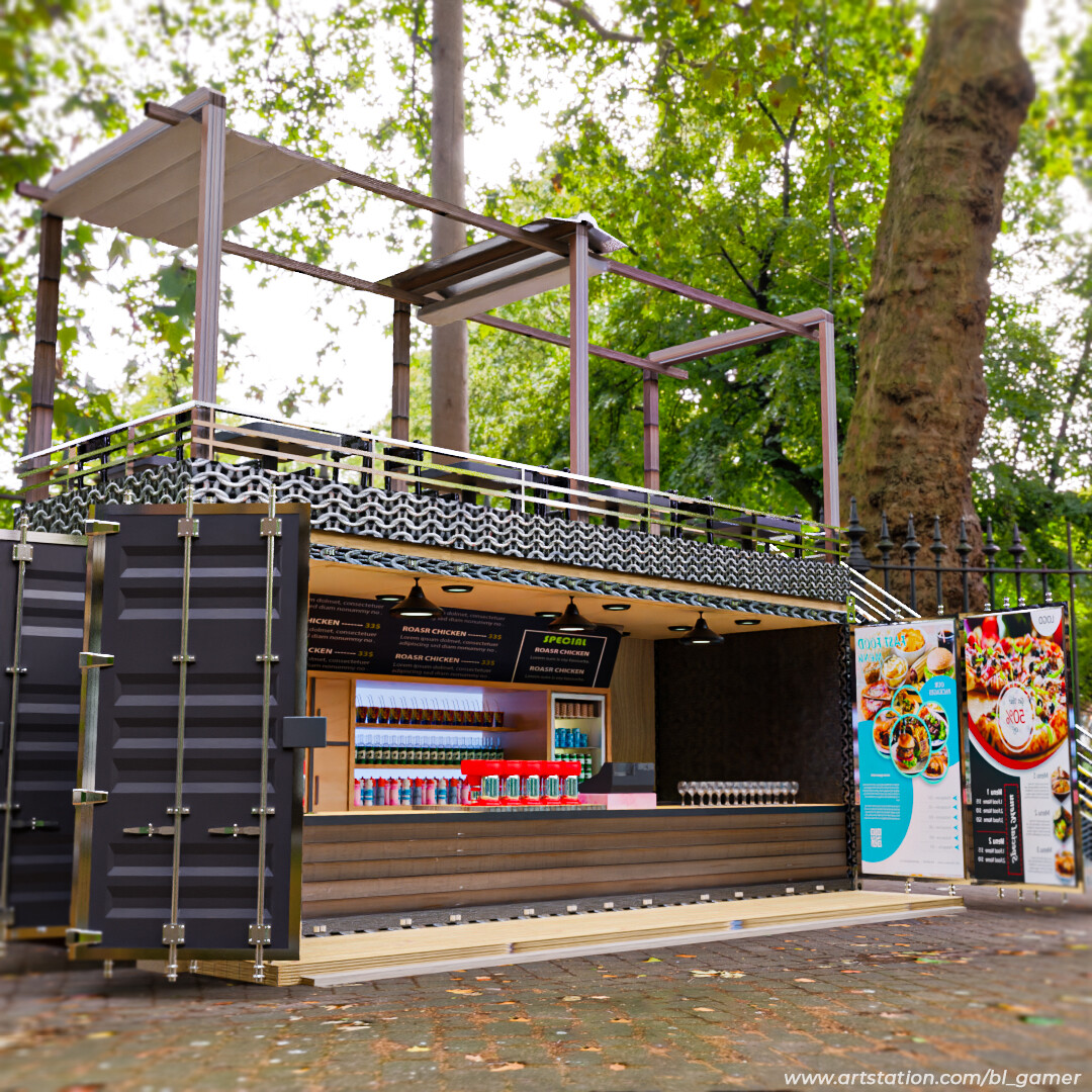 ArtStation - Shipping Container Cafe