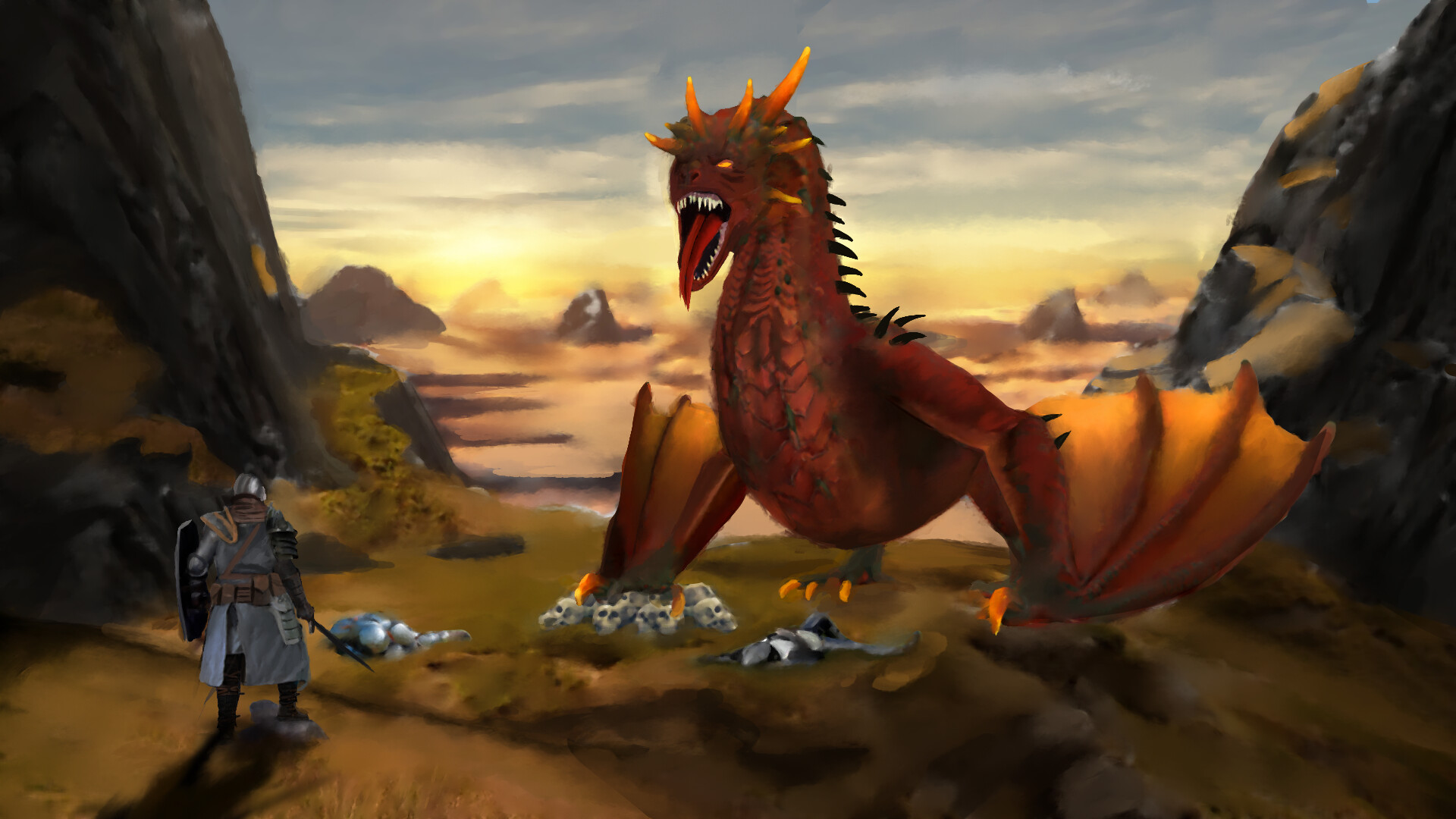 ArtStation - The Knight And The Dragon