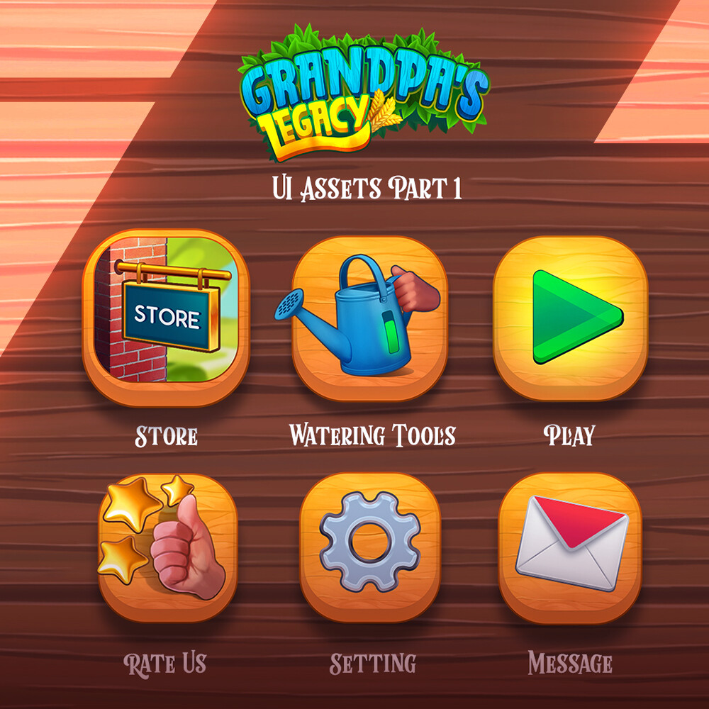 ArtStation - UI Design For "Grandpa's Legacy" Game