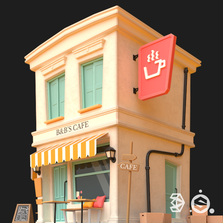 ArtStation - Stylized Coffee Shop
