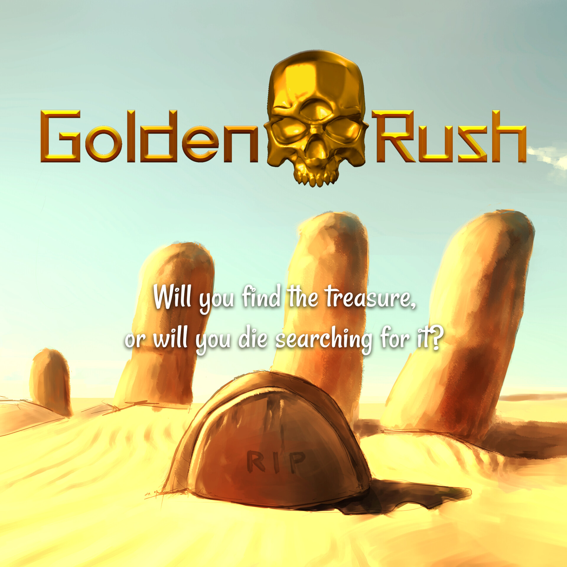 ArtStation - Golden Rush: logo and promo-art for a conceptual game project
