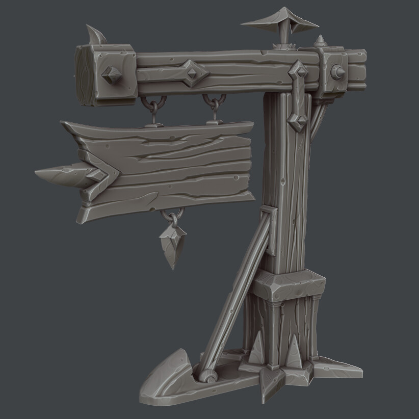 ArtStation - Stylized Signpost