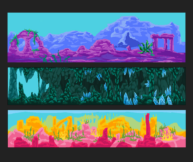 ArtStation - Pixel art backgrounds for a 2d game