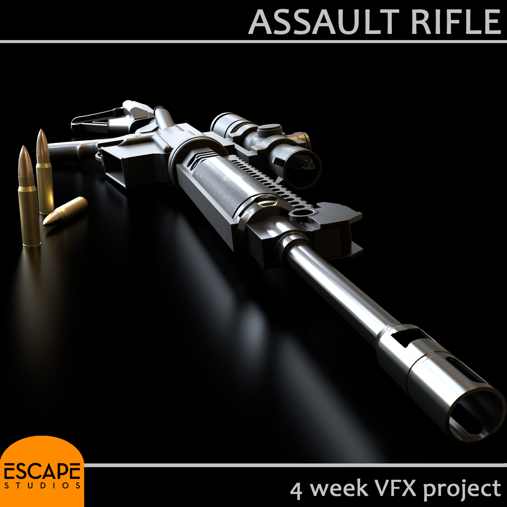 ArtStation - Assault Rifle - 4 Weeks 3DVFX Module