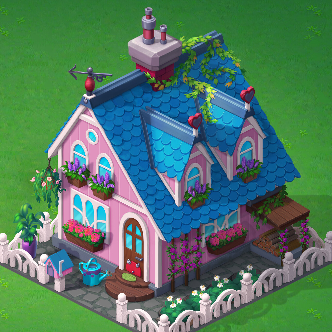 ArtStation - Pink House and a barn