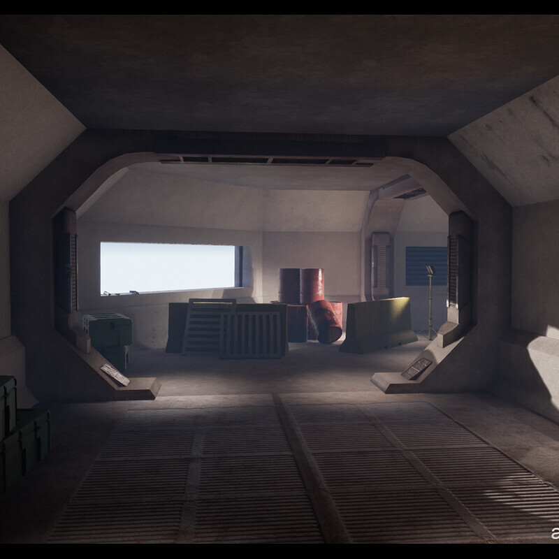 ArtStation - Modular Bunker Hallway Excercise