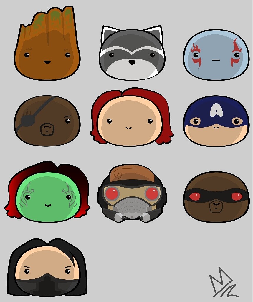 ArtStation - Chibi Avengers Faces