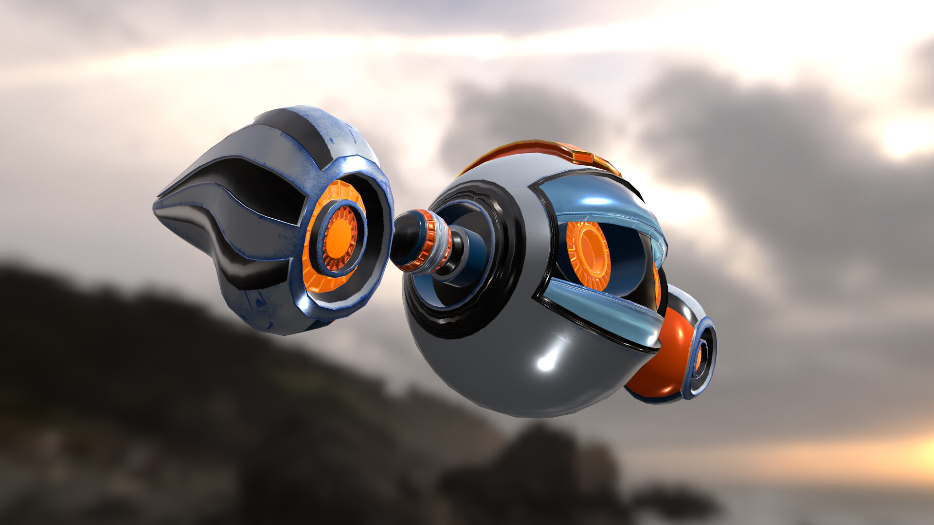 ArtStation - Robot flying stylized real time Low-poly 3D model