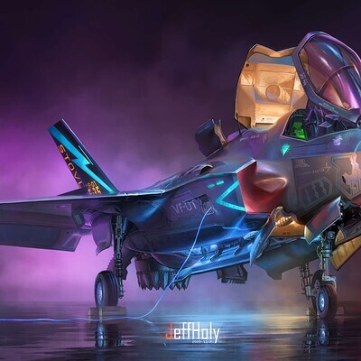 ArtStation - F35 cyberpunk-Jet only version
