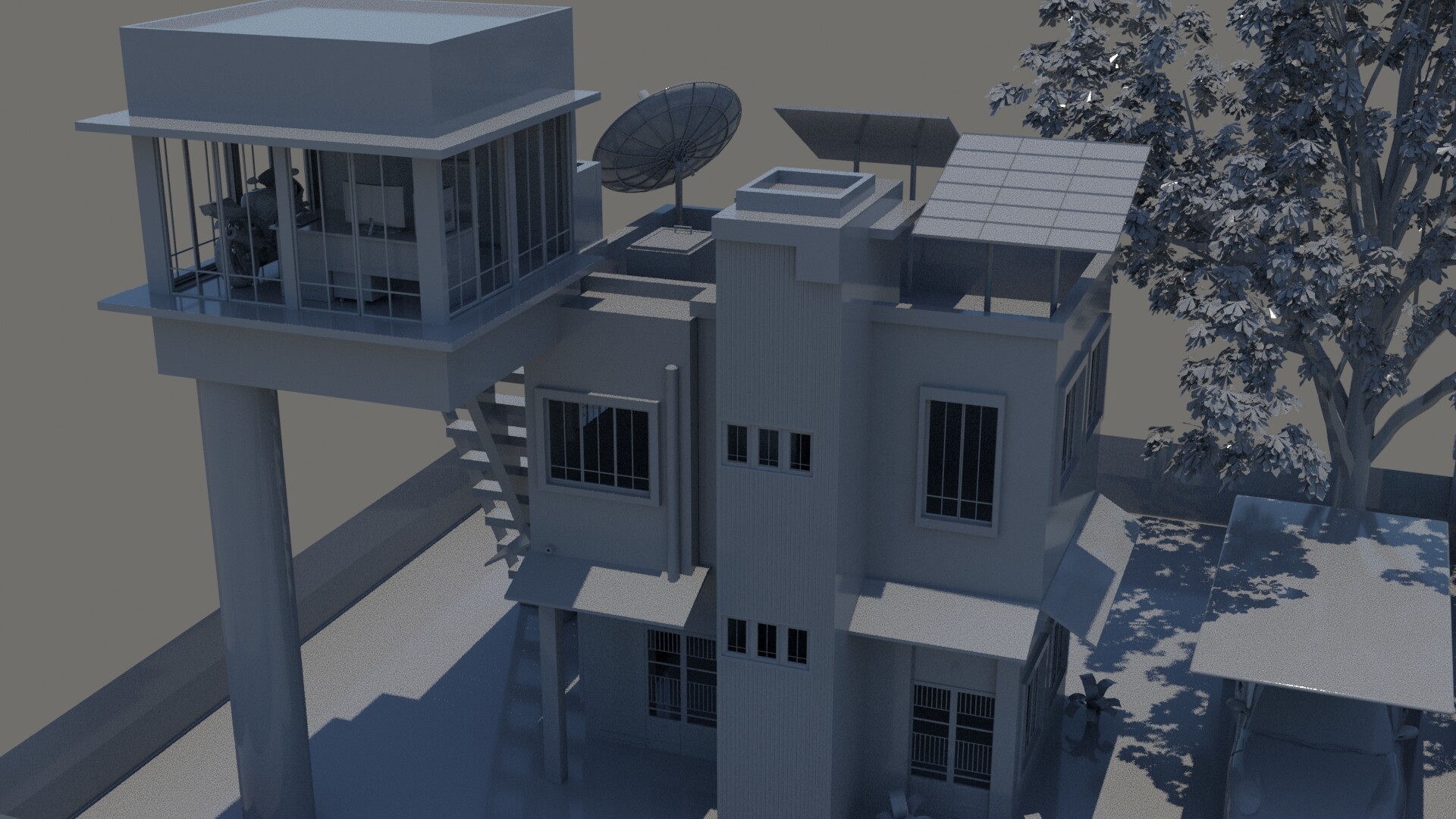 ArtStation - modern exterior house ( Game asset modelling