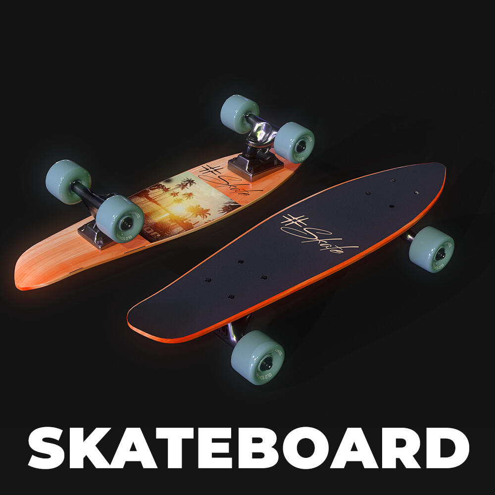 ArtStation - Skateboard Low Poly Model
