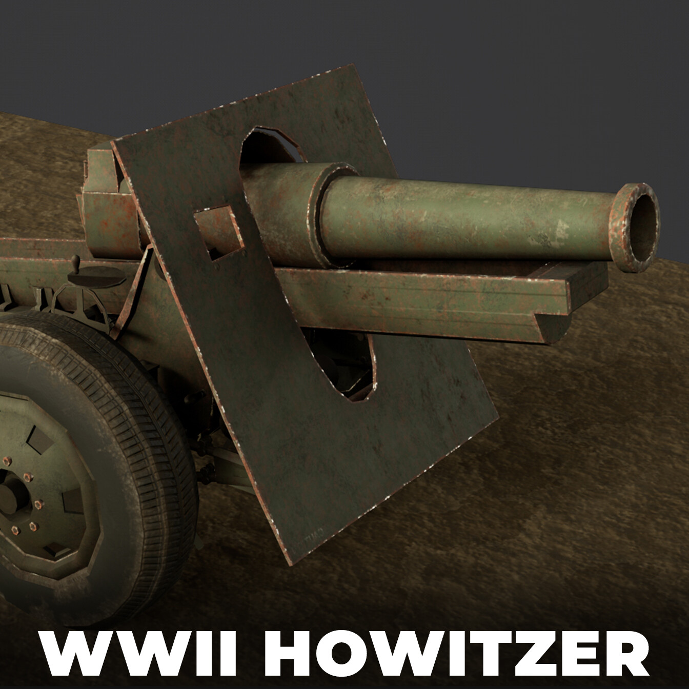 ArtStation - WWII Howitzer Low Poly Model