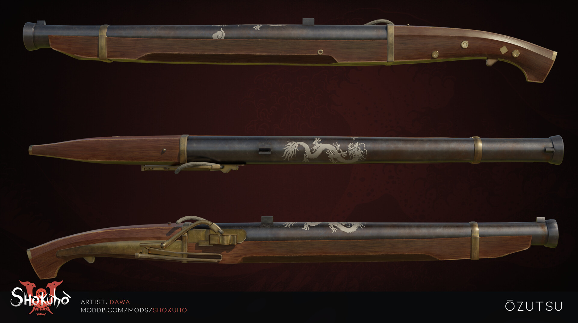 ArtStation - Ozutsu Japanese Matchlock Gun